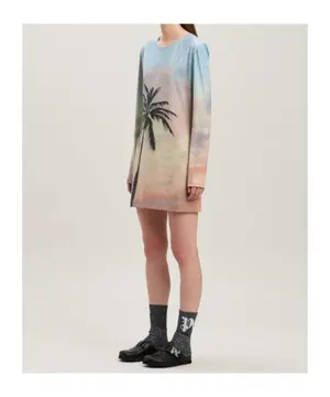 Palm Angels Sunrise Palm Lurex Mini Dress