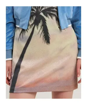 Palm Angels Sunrise Palm Lurex Mini Dress