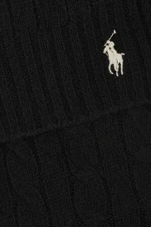 Polo Ralph Lauren Logo Embroidered Cable Knitted Scarf
