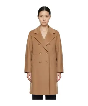 Marissa Chiara Double-breasted Long Coat With Notched Lapels