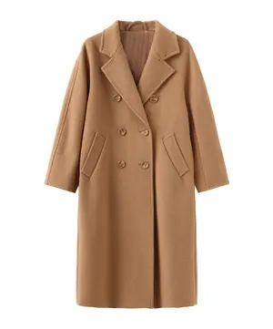 Marissa Chiara Double-breasted Long Coat With Notched Lapels
