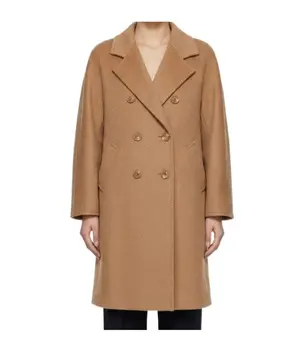 Marissa Chiara Double-breasted Long Coat With Notched Lapels