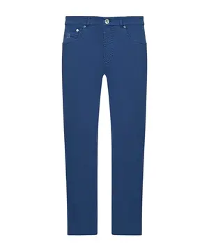Brunello Cucinelli Embroidered Belted Trousers - Blue