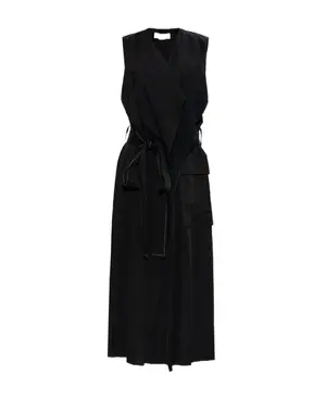 Victoria Beckham Sleeveless Belted Midi Dress - Black
