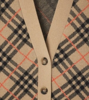 Burberry Checked V-neck Buttoned Cardigan