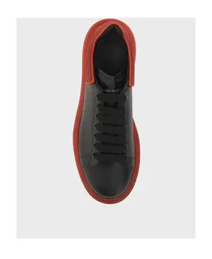 Alexander McQueen Low-top Lace-up Sneakers With Contrast Heel Detail - Black