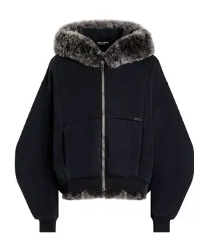 Dolce & Gabbana Fur Trimmed Hooded Zip Jacket