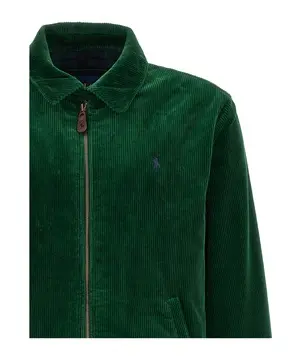 Polo Ralph Lauren 8 Wale Corduroy Embroidered Pony Windbreaker Jacket - Green