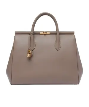 Dolce & Gabbana Marlene Logo Detailed Tote Bag - Grey
