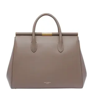Dolce & Gabbana Marlene Logo Detailed Tote Bag - Grey