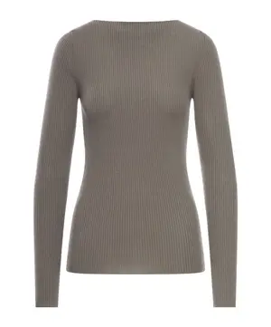 Rick Owens Ribbed Knit Top With Back Cut-out - Gray