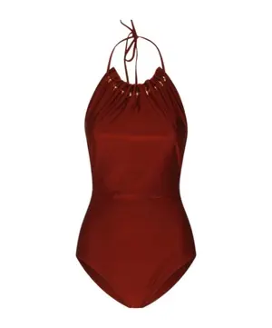 Zimmermann Zimmermann Halter Neck Swimsuit With Gold Beading No