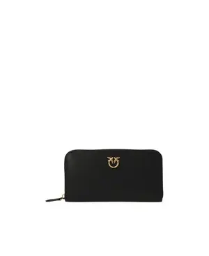 Pinko Love Birds Logo-plaque Zipped Wallet - Black