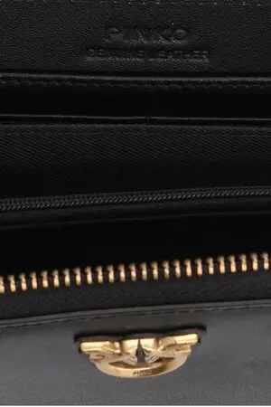 Pinko Love Birds Logo-plaque Zipped Wallet - Black