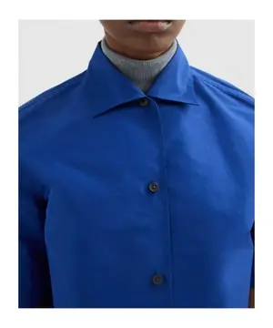 JIL SANDER Ribbed High Neck Half Top - Shadow