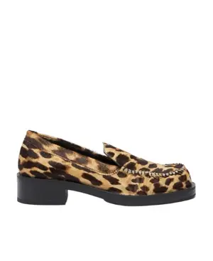 STUART WEITZMAN Leopard Print Loafers - Black