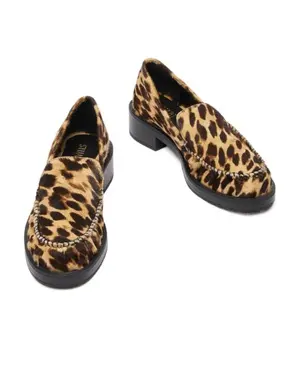 STUART WEITZMAN Leopard Print Loafers - Black