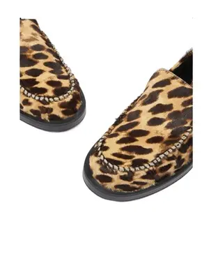 STUART WEITZMAN Leopard Print Loafers - Black