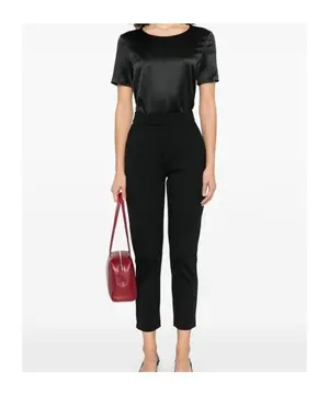 Max Mara Orlando High-waisted Slim Fit Cropped Trousers - Black