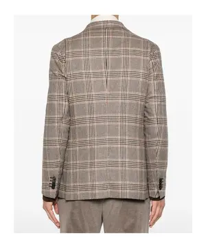 Tagliatore Single-breasted Plaid Blazer - Gray