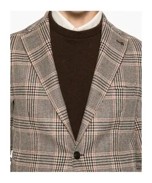 Tagliatore Single-breasted Plaid Blazer - Gray