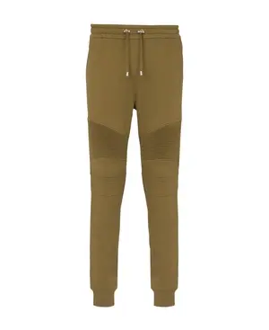Balmain Logo Printed Cotton Jogging Bottoms - Brown