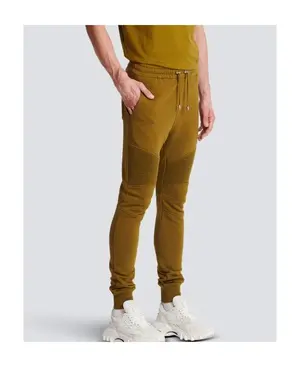 Balmain Logo Printed Cotton Jogging Bottoms - Brown