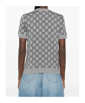 Gucci Reversible Gg Jacquard Top - Gray