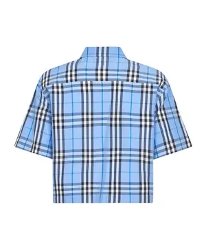 Burberry Checked Cropped Short Sleeved Shirt