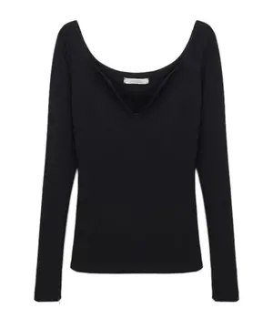 Dorothee Schumacher Structured V-neck Long Sleeve Top