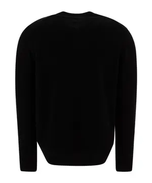 Play Comme Des Garcon Heart Applique Crewneck Cardigan - Black
