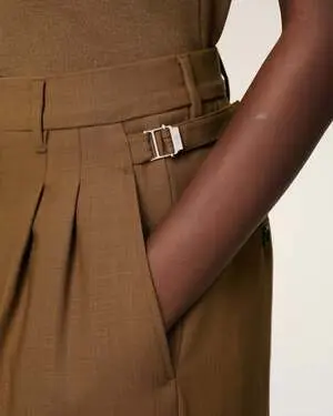 AMI Paris High-waist Pleated Wide-leg Trousers