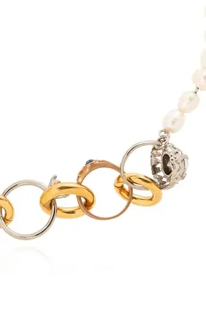 Marni Mixed Link Chain Necklace With Pearls And Rings
