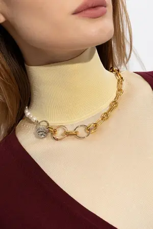 Marni Mixed Link Chain Necklace With Pearls And Rings