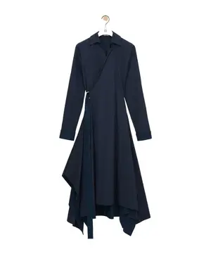 Loewe Asymmetrical Draped Midi Dress