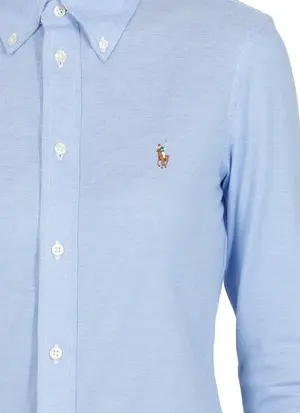 Ralph Lauren Long Sleeve Embroidered Logo Shirt - Blue