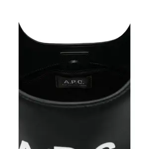A.p.c. Baby Ninon Logo Printed Shoulder Bag - Black