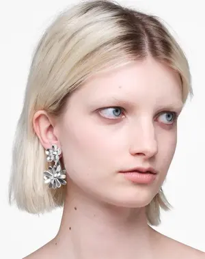 Marc Jacobs Daisy Wild Statement Earrings - Silver