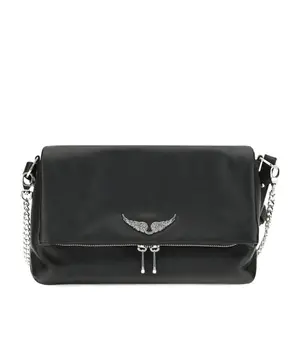 Zadig&Voltaire Wings-logo Chain-strap Shoulder Bag - Black