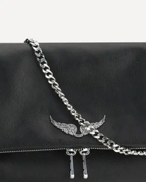 Zadig&Voltaire Wings-logo Chain-strap Shoulder Bag - Black