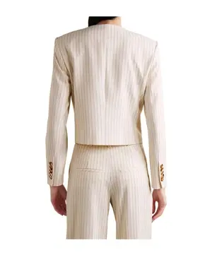Veronica Beard Winslow Double-breasted Pinstriped Jacquard Jacket