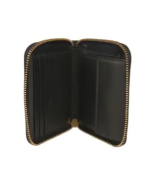 Balmain Bicolor Jacquard 1945 Coin Pouch With Leather Panels
