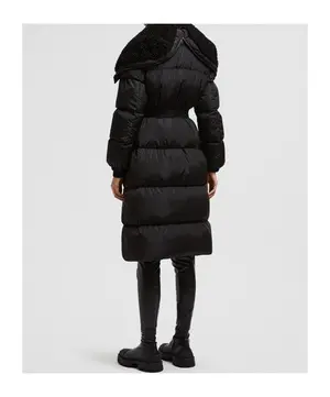 Moncler Bruneaux Long Down Jacket With Embroidered Logo