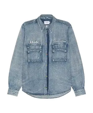 Rhude X Automobili Lamborghini Long-sleeved Denim Shirt