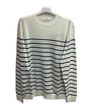 Valentino Garavani Round Neck Striped Long Sleeve Sweater
