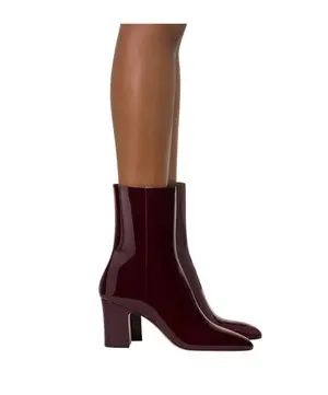 Paris Texas Pointed Toe Chunky Heel Ankle Boots