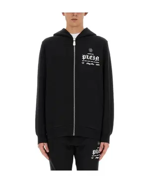 Philipp Plein Logo Printed Zipped Hoodie