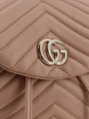 Gucci Gg Marmont Quilted Mini Backpack - Beige