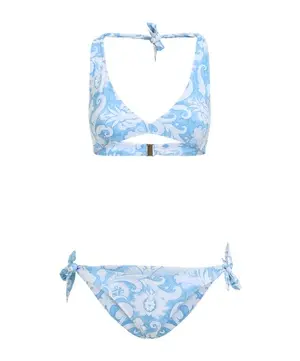 Etro Paisley Print Triangle Bikini - Blue