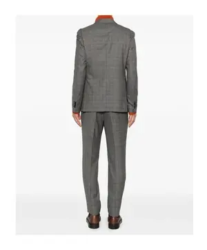 Tagliatore Checked Double-breasted Suit Set - Grey